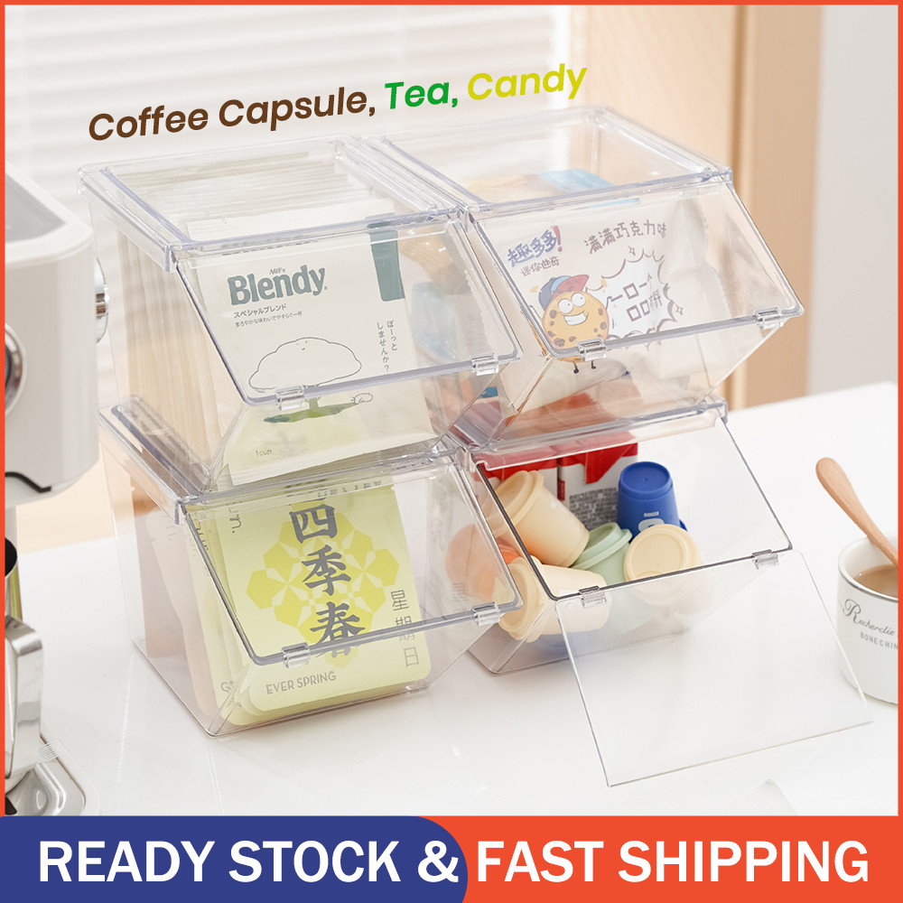 Clear Tea Bag Storage Container Acrylic Stackable Coffee Capsule ...