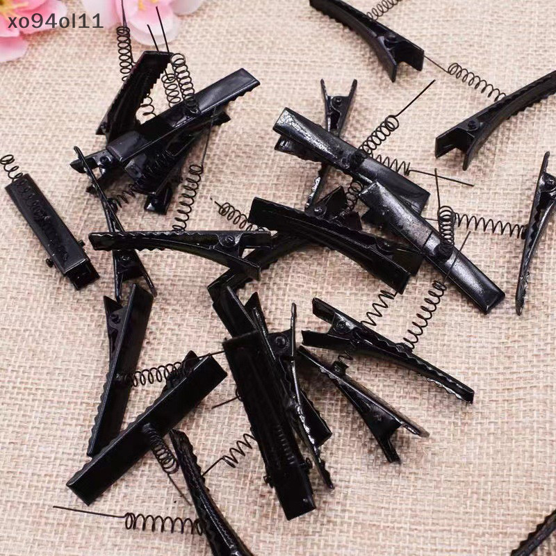 OL 10Pcs Black Metal Hairpin Manual DIY Yellow Duck Felt Doll HairClip ...