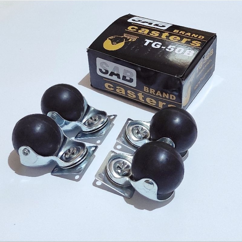 Round casters wheels / round rubber wheels 2 inch (50 mm) | Shopee ...