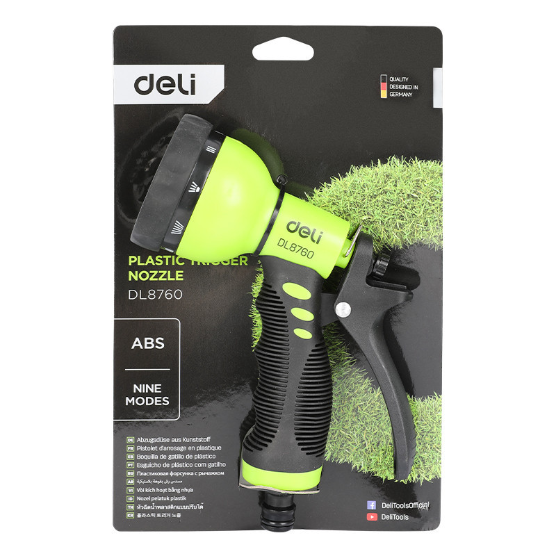 Deli Tool EDL8760 Garden Spray Gun 9 Modes Horizontal Switch Spray ...