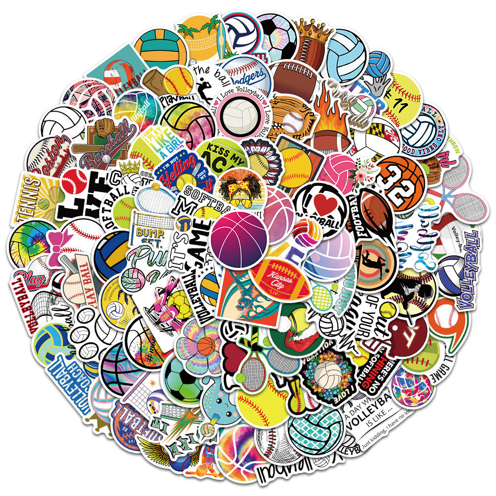 50Pcs/100Pcs Ball Art Stickers DIY Fashion Waterproof Decals Doodle ...