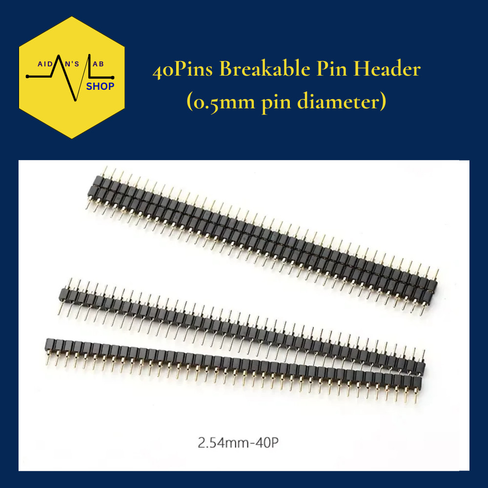 40 Pins Breakable Pin Header | 0.5mm pin diameter | Aidans Lab | Shopee ...