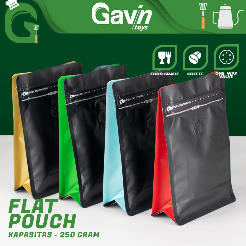 Coffee Bean Packaging Standing Pouch Valve Ziplock Flat Bottom Pouch ...