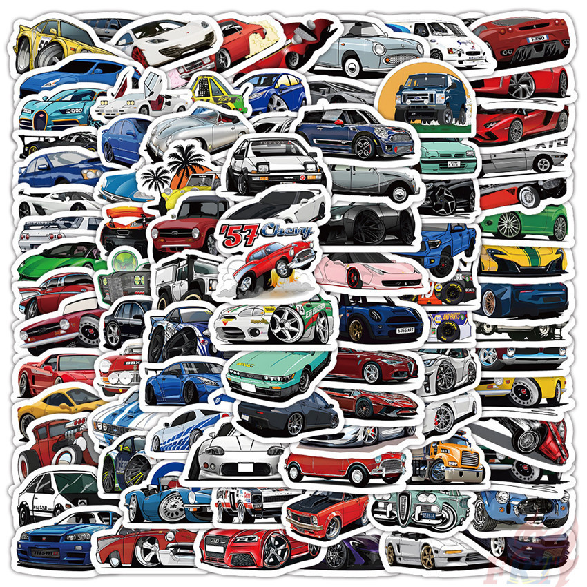 100Pcs/Set JDM Cars Mini Stickers DIY Fashion Waterproof Doodle Decals ...