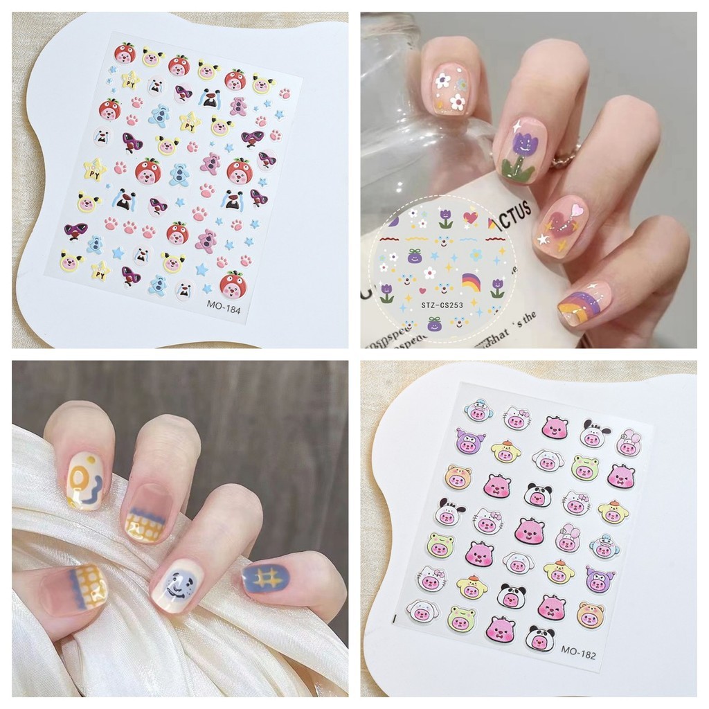 Cartoon Beaver Loopy 3D Nail Sticker Ruby Summer Nail Sticker | Shopee ...