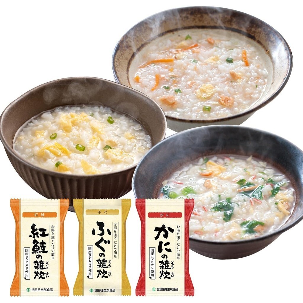 Setagaya Natural Foods Zosui 6-meal set of 3 types of variety (Sockeye ...
