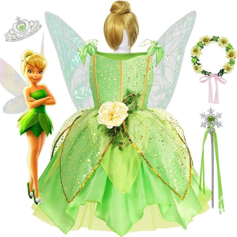 Girls Tinker Bell Costume Spring Costume for Kids Green Tinkerbell ...
