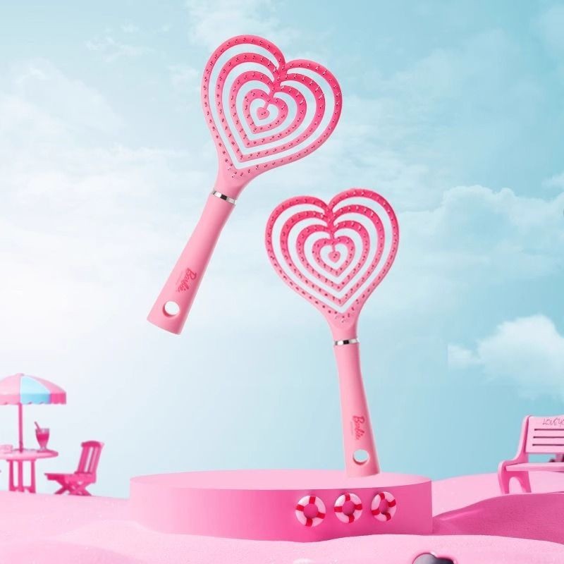 Barbie Love Fluffy Styling Bone Comb Pink Girl Heart Fashion Handheld ...