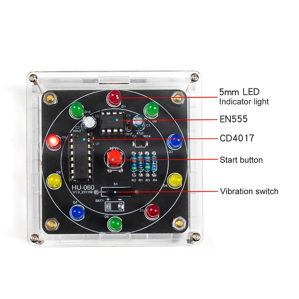 CD4017 NE555 Wheel of Fortune Electronic Lucky Rotary Suite Component ...