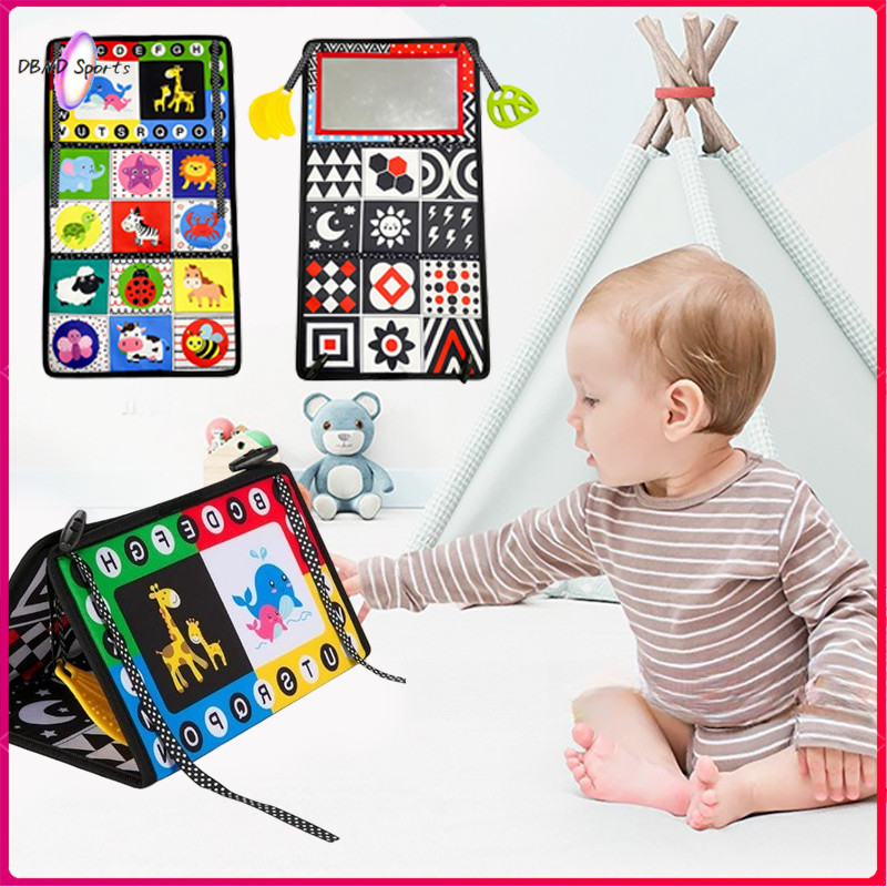 Mirror Baby Toys Newborn Toys with Teethers Cloth Books Black White ...