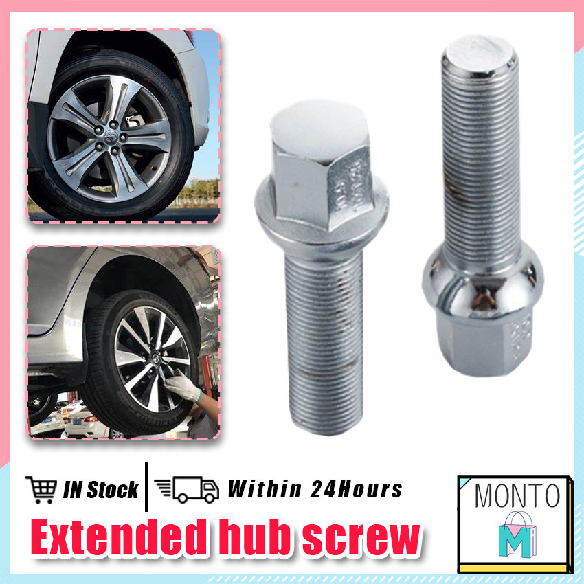 Car Alloy Steel Wheel Rim Lug Bolts Nut Extension Sphere Type Silver ...