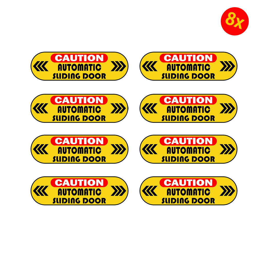 8 PCS Caution Automatic Door Stickers, Easy Installation Self Adhesive ...