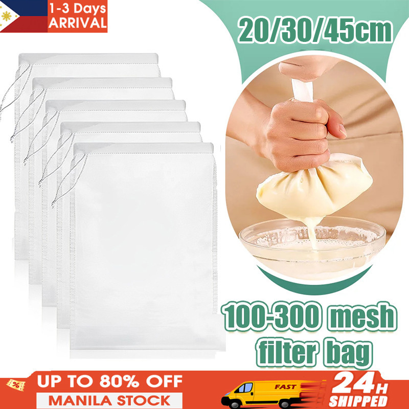 Mesh Filter Bag Reusable Food Nut Milk Bean Muslin Fish Cook Boiling ...