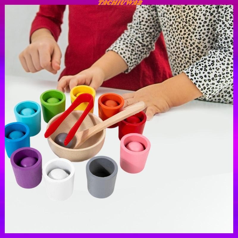 [Tachiuwa2] Rainbow Balls in Cups Fine Motor Skill Training Sorting ...
