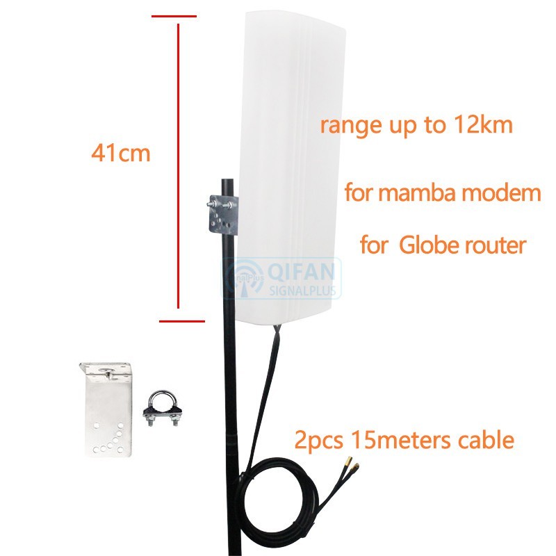 GLOBE MIMO ANTENNA 36dbi high gain 1700-2700MHz 3G 4G LTE with 2PCS 15m ...