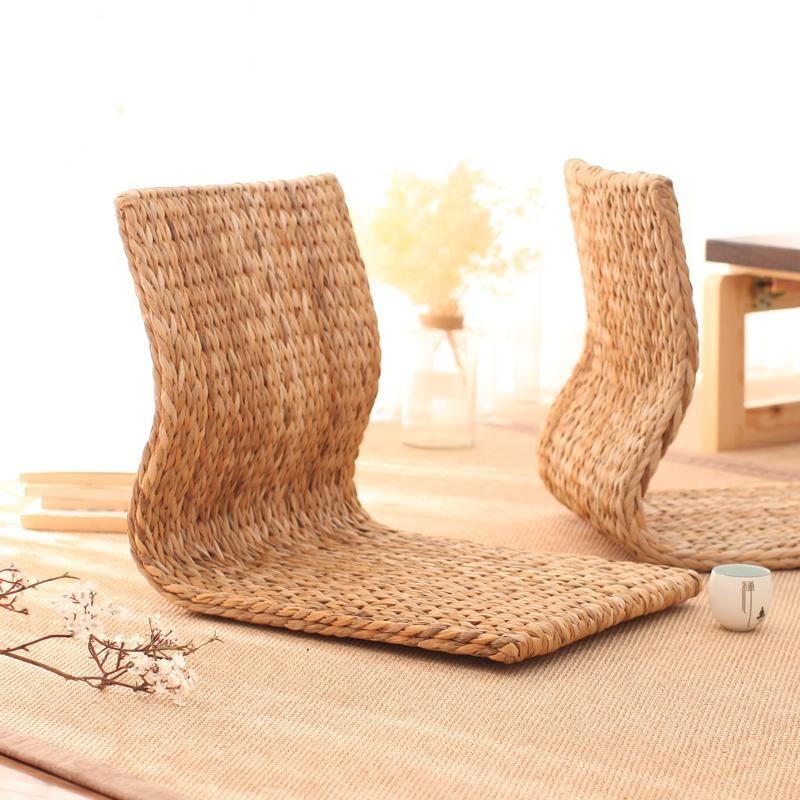 Free Shipping Straw Legless Chair Japanese Bed Computer Chair Single ...