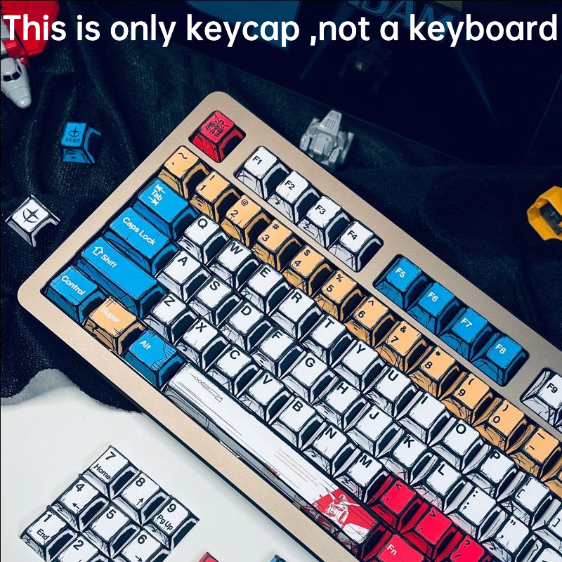 PBT Keycap Cherry Mix-color Comic style Mechanical Keyboard Dye ...