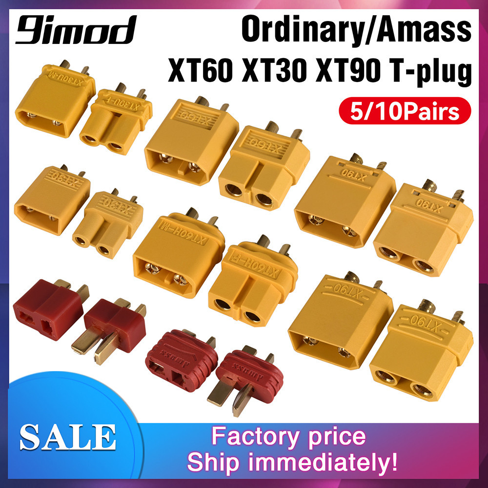 9IMOD 5/10pairs XT60 XT30 XT90 T-plug Male Female Bullet Connectors Amass XT30U XT60H XT90 T ...