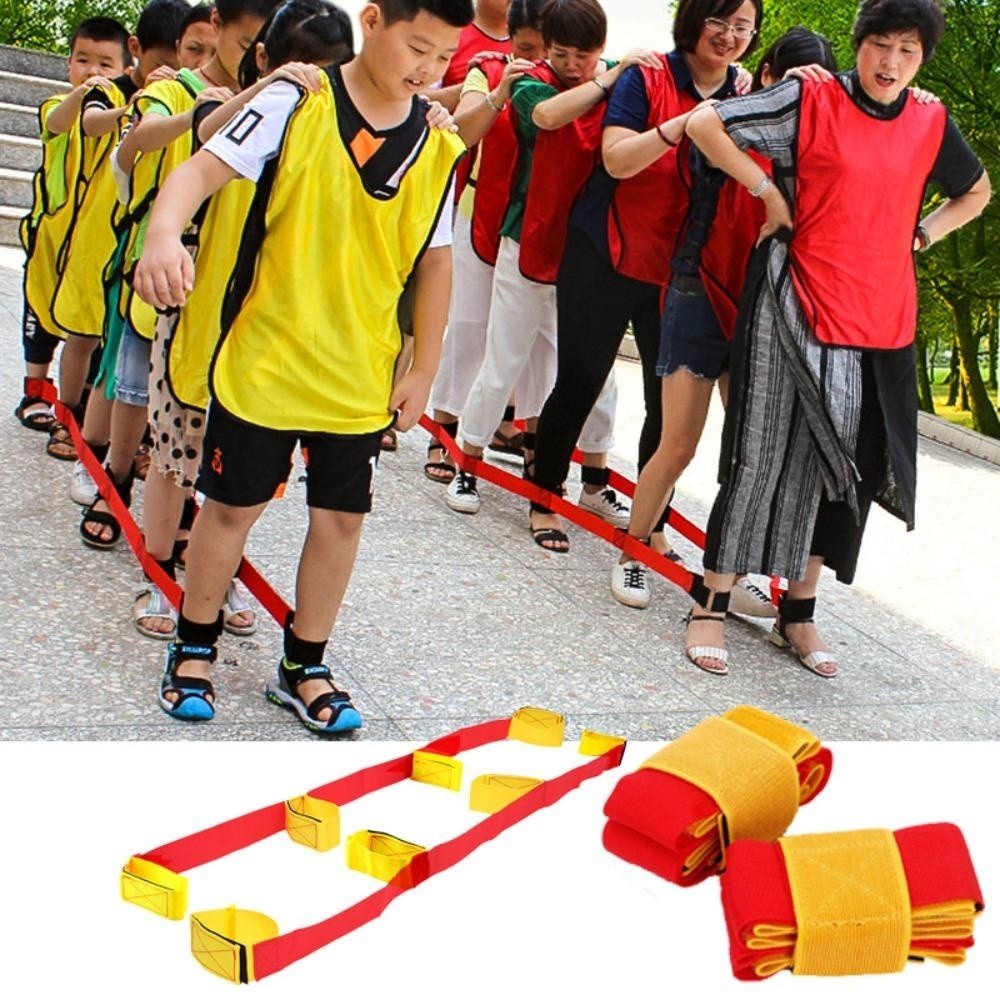 4/5/6/8 Footstep Legged Race Bands Outdoor Teamwork Make Game Rope For ...