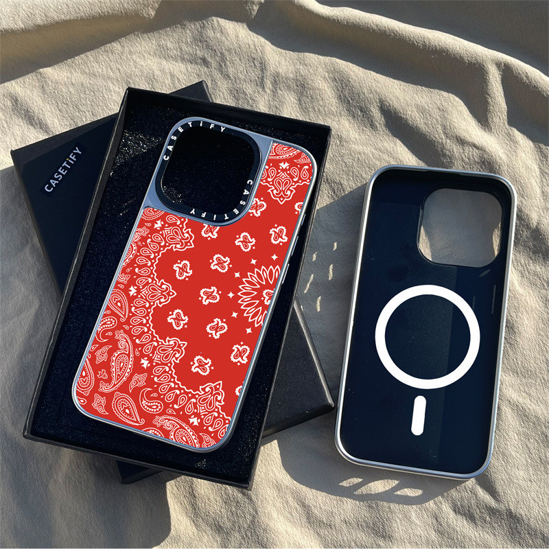 CASETiFY X Paramecium-Red Magnetic suction Matte Black&Sliver Mirror ...