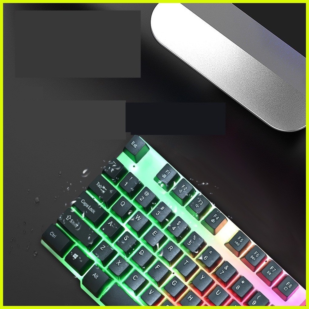 ♞Luminous keyboard and mouse set Gaming Keyboard USB Wired Rainbow RGB ...