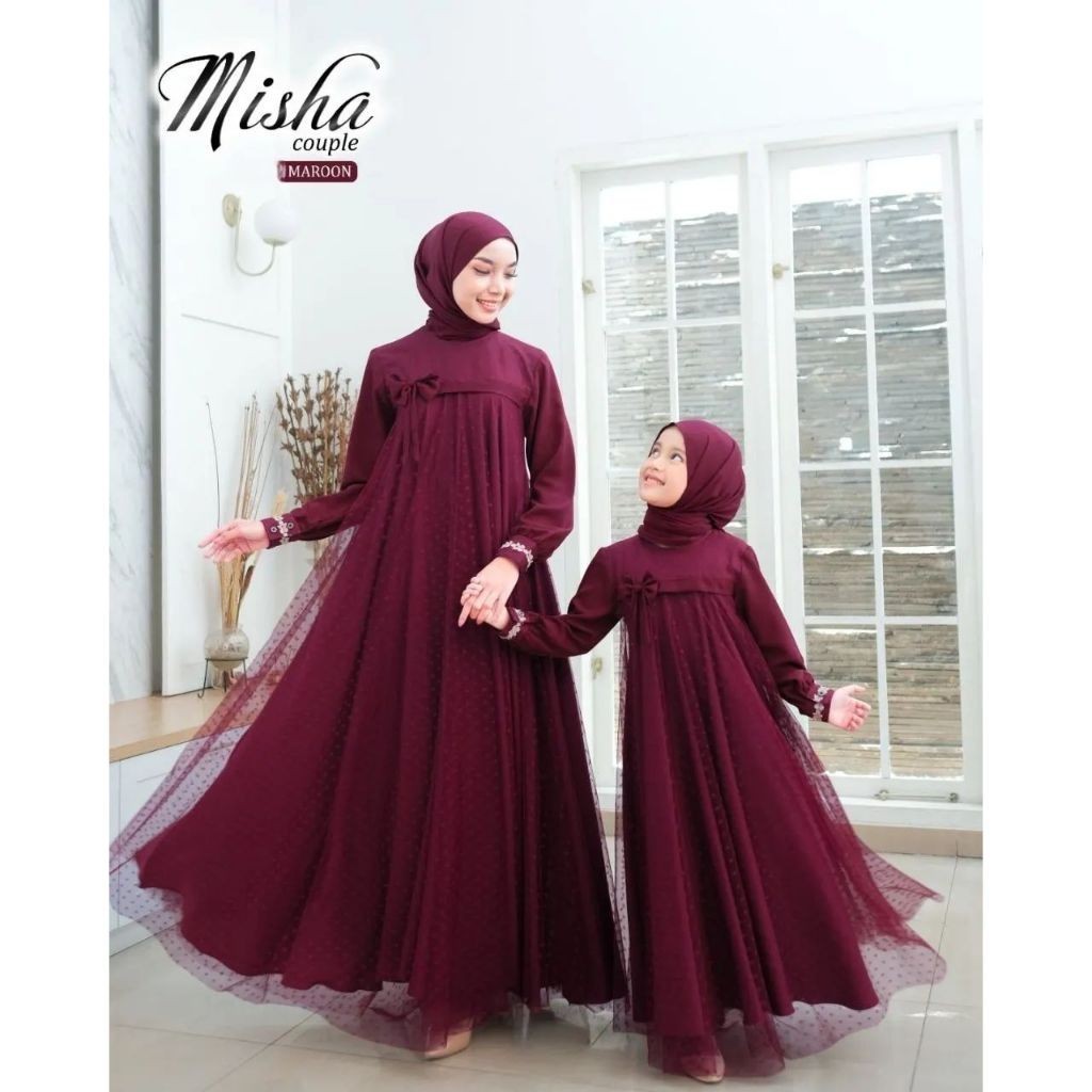 Misha Dress Couple Mom And Kids Age 7 8 9 Years Material Shakila Mix ...