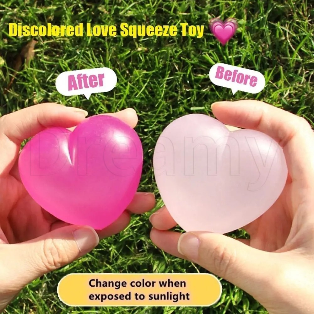 Color-changing Love Heart Squeeze Toy - Adults Kid Pinch Toy ...