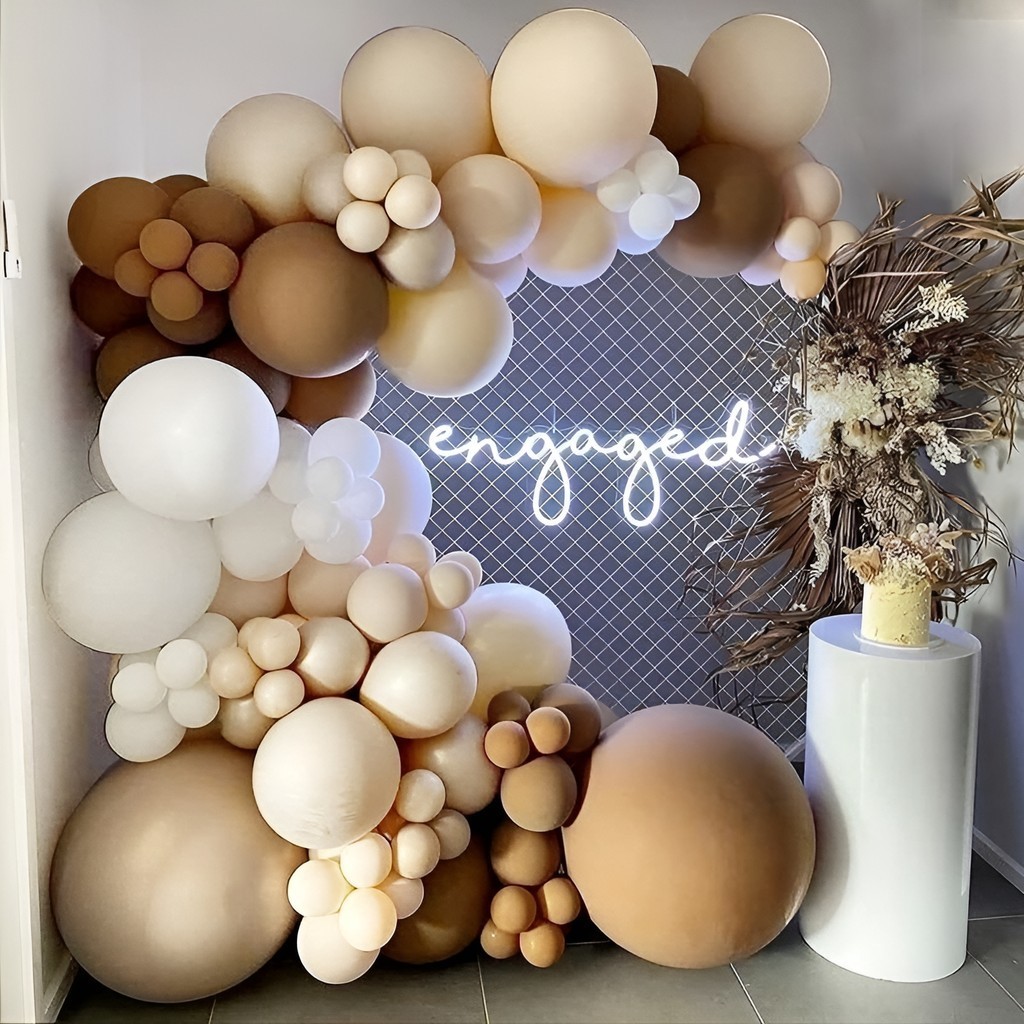 Balloon Arch Coffee Brown Balloon Garland Chain Birthday Party Set ...