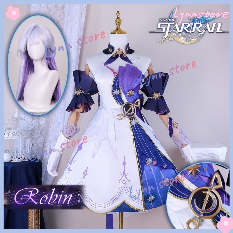 ROBIN Cos Game HONKAI STAR RAIL Cosplay Costume ROBIN Dress Wig Suit ...