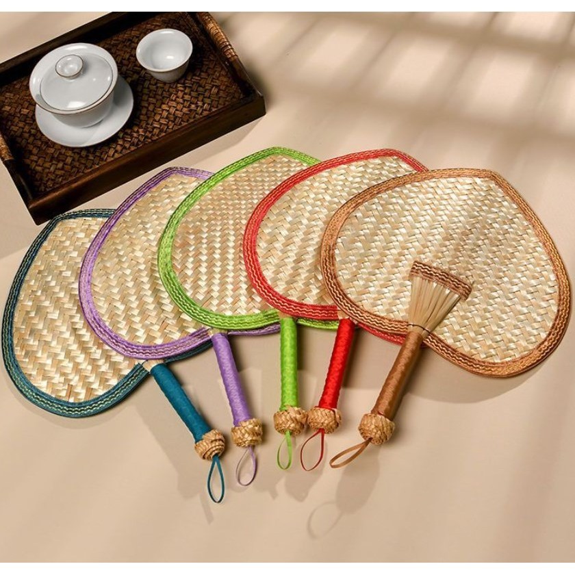Handmade Heart-shaped Bamboo Weave Fan Hand Weaving Fan For Summer ...