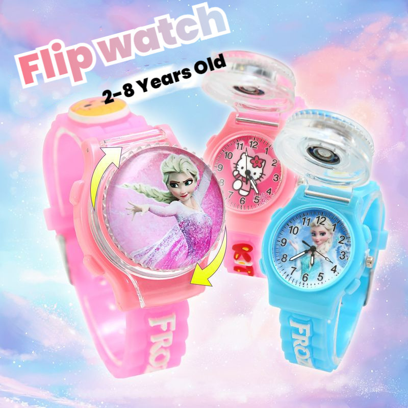 Children watches rotate Frozen Princess Elsa Ultraman kuromi melody ...
