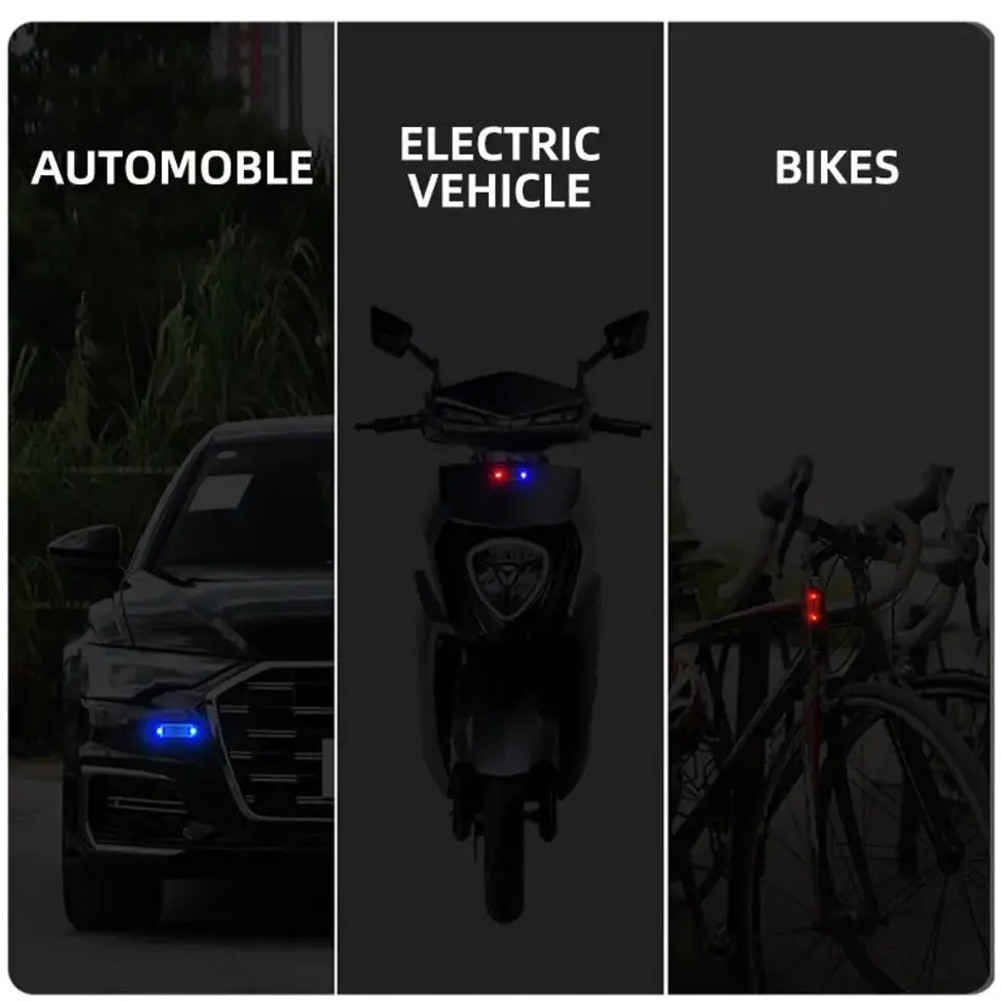 Solar Power Mini LED Car Warning Light Red-Blue Strobing Strobe Dummy ...