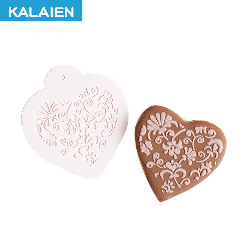 KALAIEN Fondant Wedding Fondant Cookie Mold Icing Cookie Print Mold ...