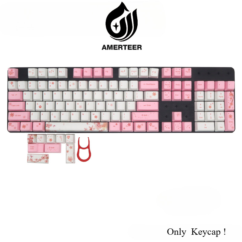 Sakura theme OEM Profile 113 keys PBT material keycap set for MX switch ...