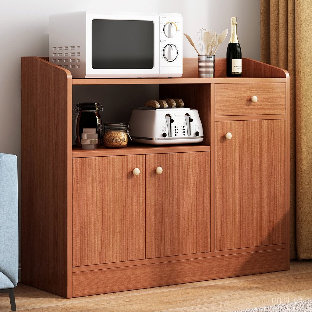 7T Solid Wood Color Sideboard Cabinet Against Wall Integrated Home ...