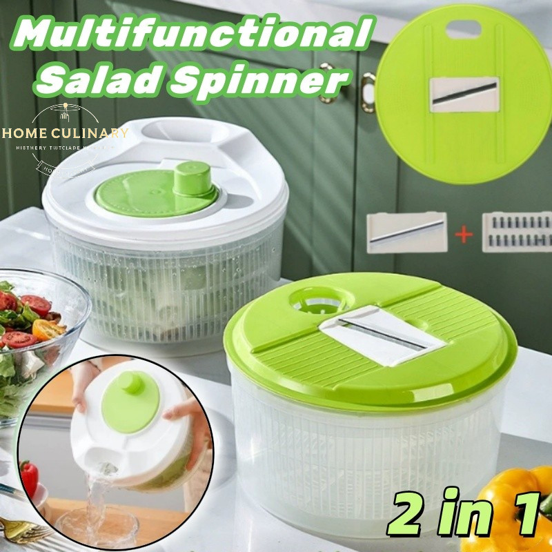 Multifunctional Salad Washer Spinner Vegetable Dryer with Slicer ...