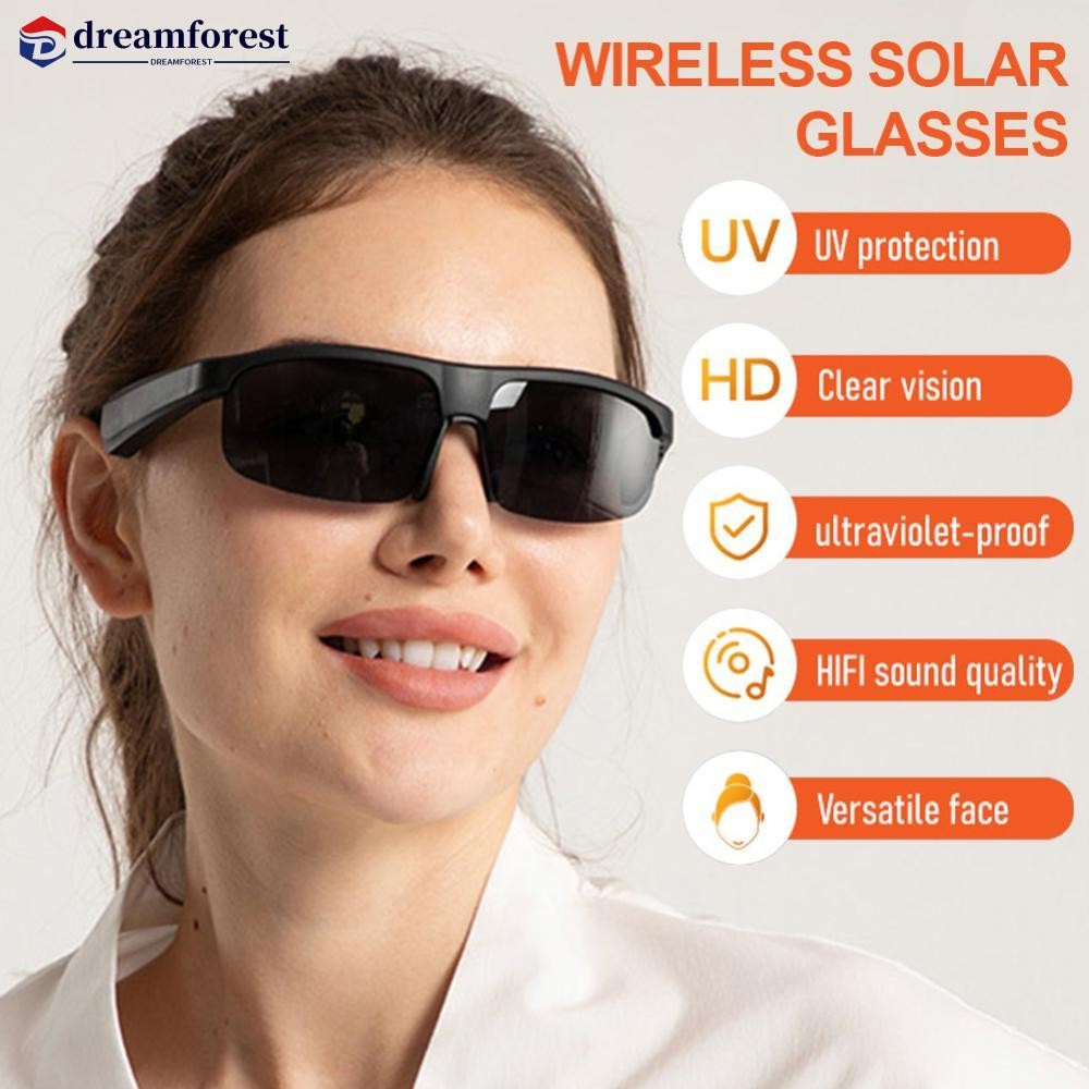 DREAMFOREST 5.3 Wireless Smart Bluetooth Glasses Listen To Music Talk Bone Conduction Long ...