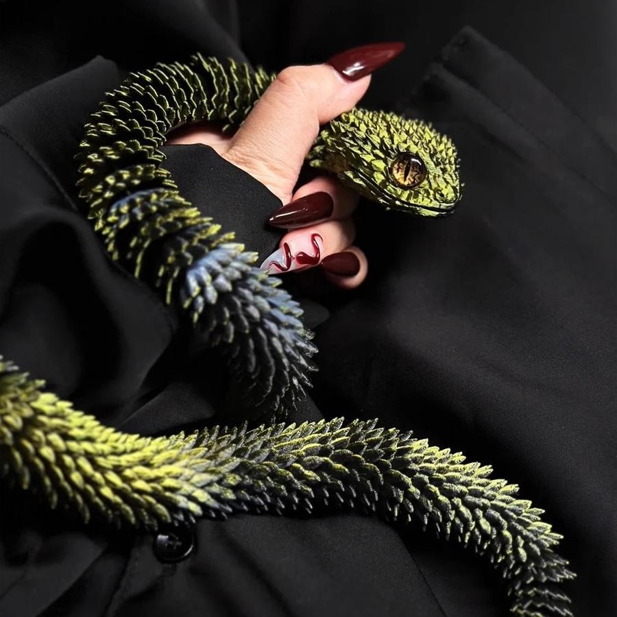3D Printing Snake 3D Printed Ornament Funny Toy for Kids Simulated ...