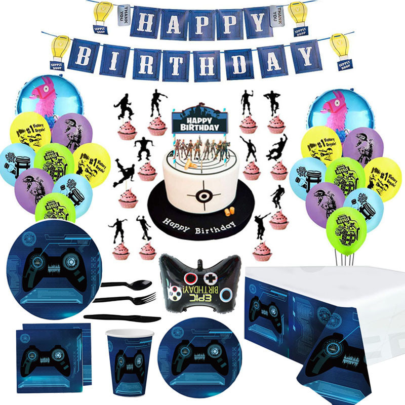 Fortnite Game Theme Party Kids Boy Birthday Decoration Paper Plate Cup ...