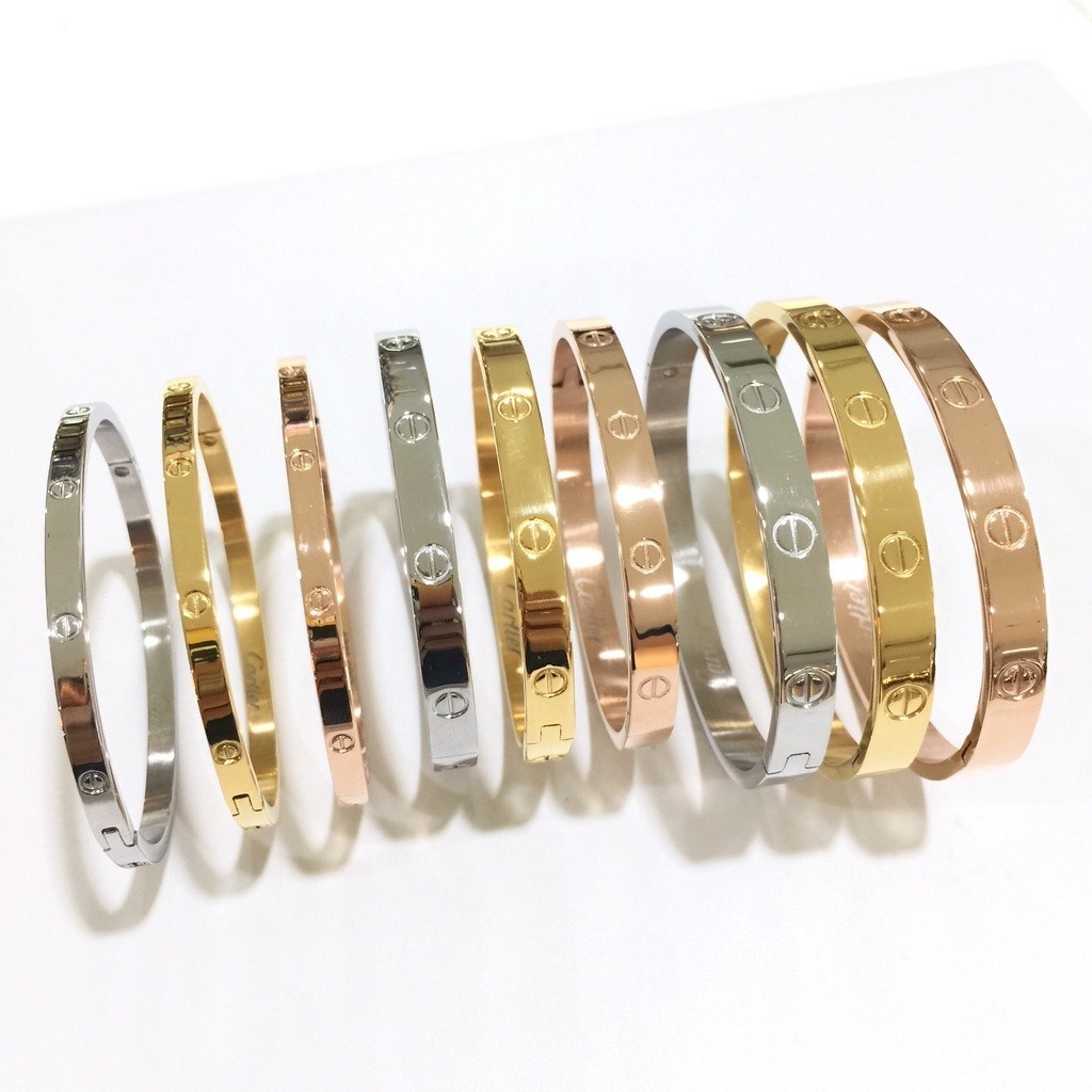 Stainless Bangle Gold Bangles For Women Men Couple No Screw Non Tarnish ...