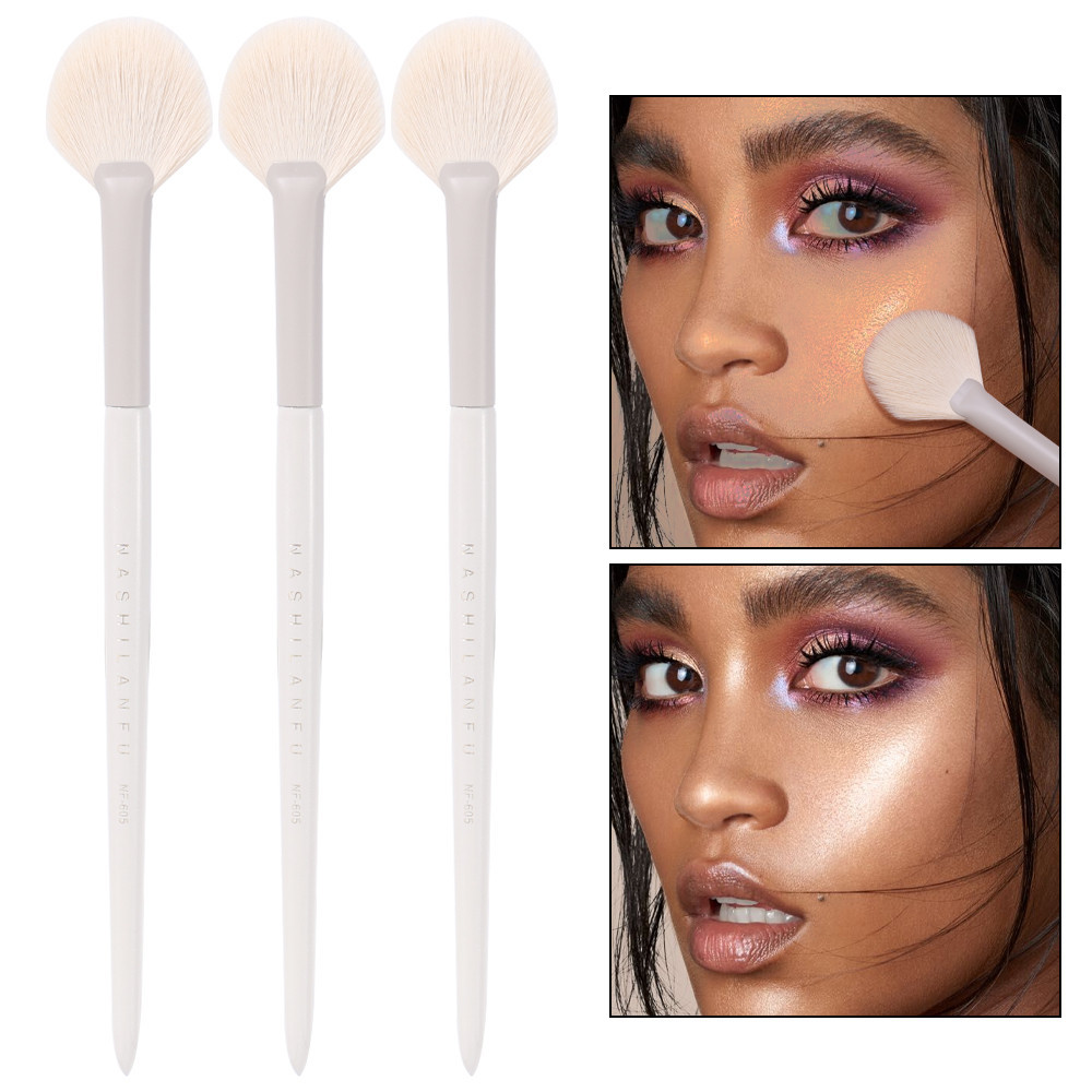 Makeup Brushes - Fan Shaped, Ultra Thin, Precision, Soft Fibers - Make ...