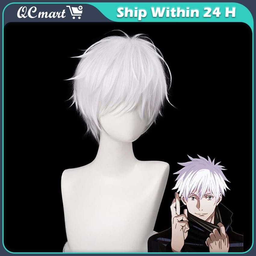 【Fast Shipment】 Kaisen Anime Gojo Satoru Short Hair Headwear Eye Patch ...