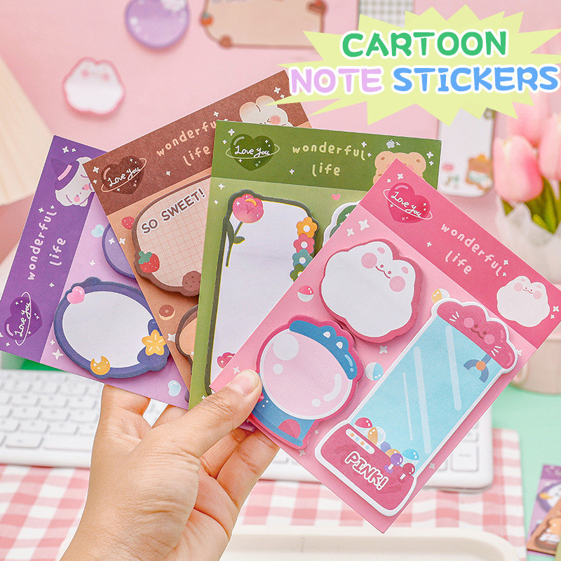 CHO⭐Ins Cartoon Combination Post-it Notes Cute Animal Patterns Post-it ...