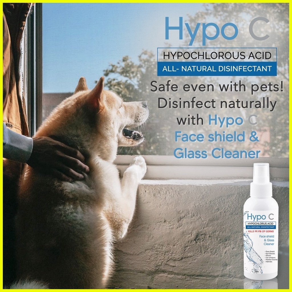 Hypo C All Natural Face Shield & Glass Cleaner 100ml Glasses Sanitizer ...