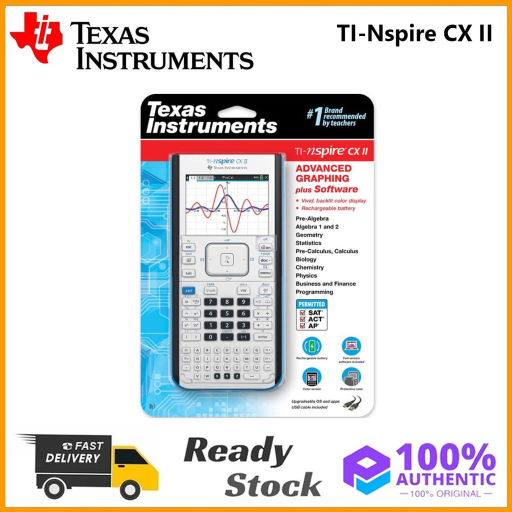 Texas Instruments TI-Nspire CX II Advanced Non-CAS Color Graphing Calculator Plus Software ...