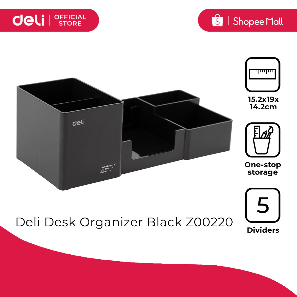 Deli Z00220 Desk Organizer Black | Shopee Philippines