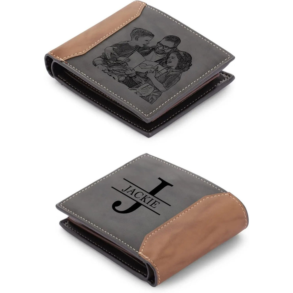 Personalized Custom Photo Men Purse Coin Card Pocket Leather Wallet ...