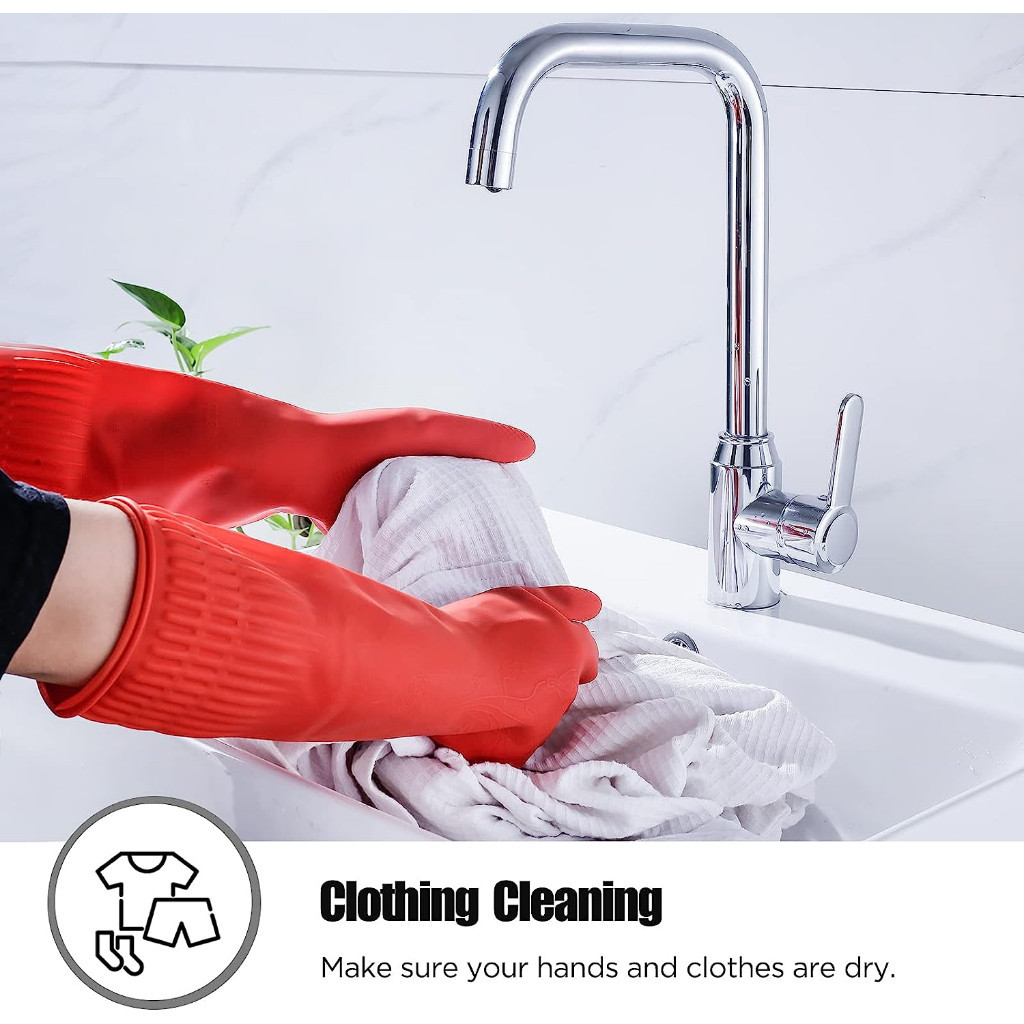 Solid Red Latex Dishwashing Gloves For Household Kitchen Hospital ...