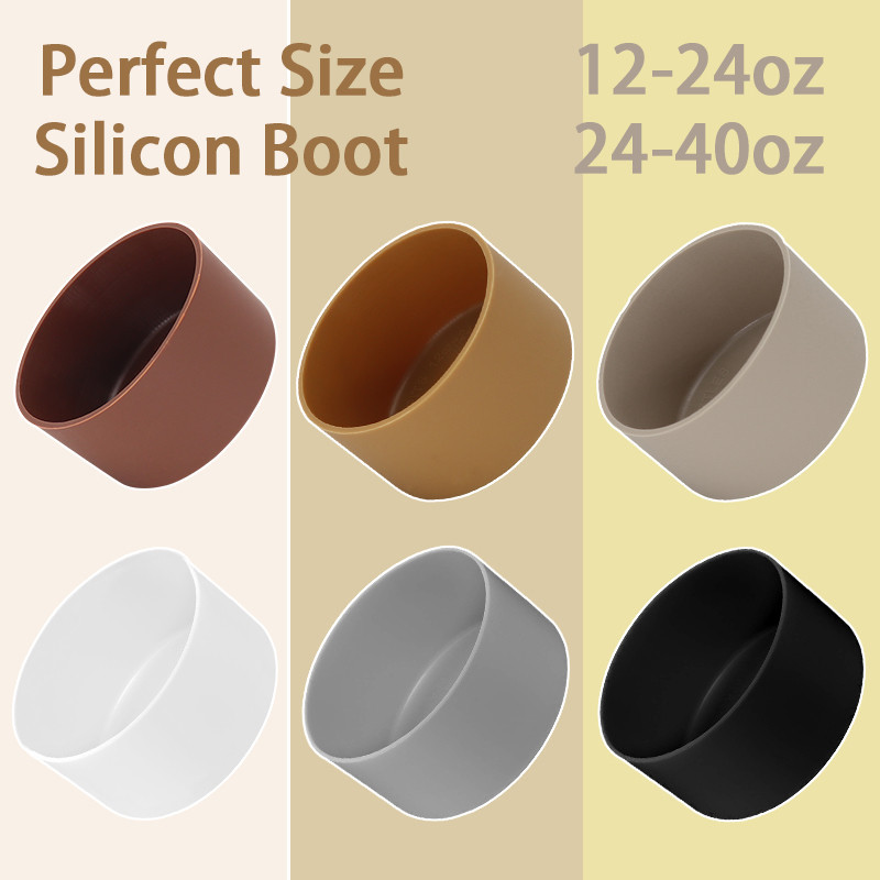 LINBAI Earth Series Boot 22oz Brown Boot BPA Free Silicon Mat Water ...