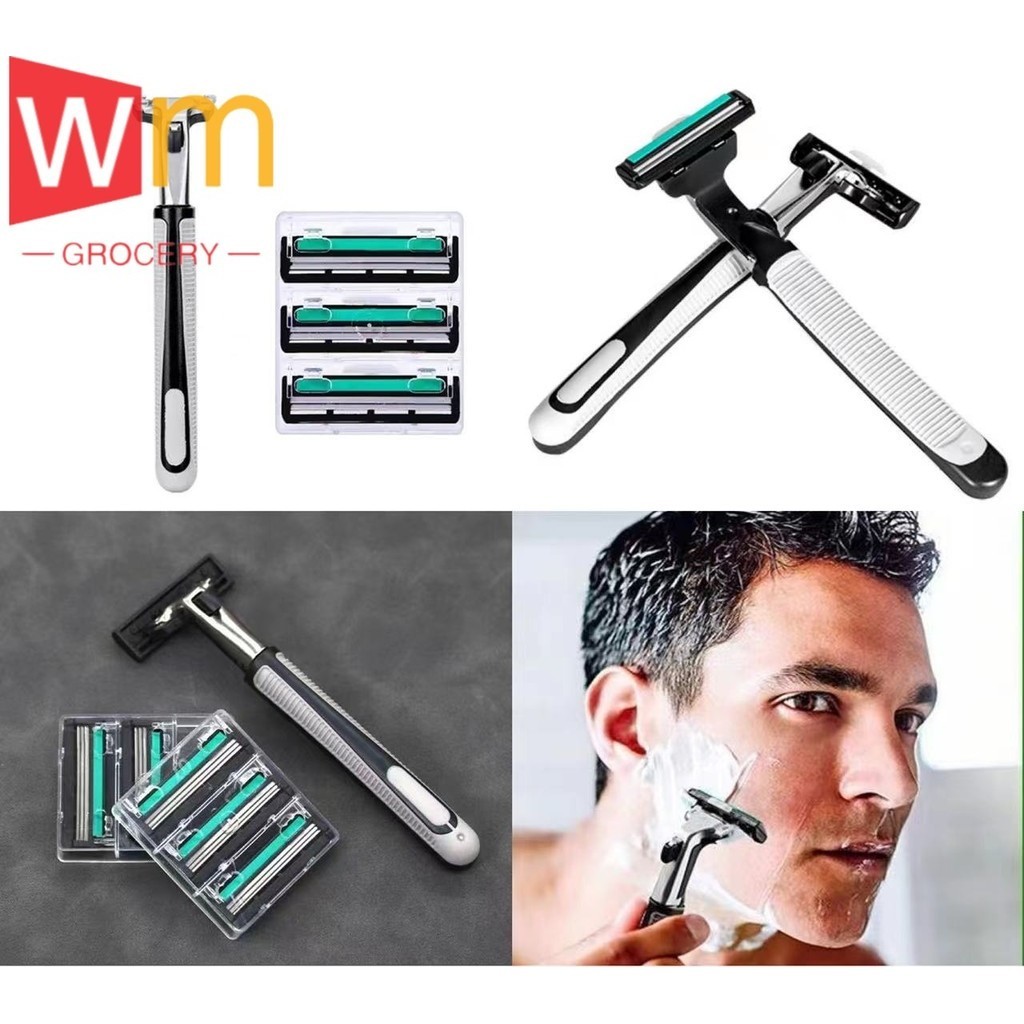 WM-razor with 3 blades Manual razor blade double layer razor men's ...